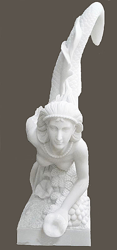 Custom Hand‑Carved Marble Mermaid Fountain Statue with Child’s Face ...