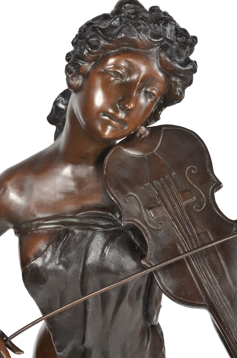 Bronze Classical Female Violinist Statue – timelessbronze.com