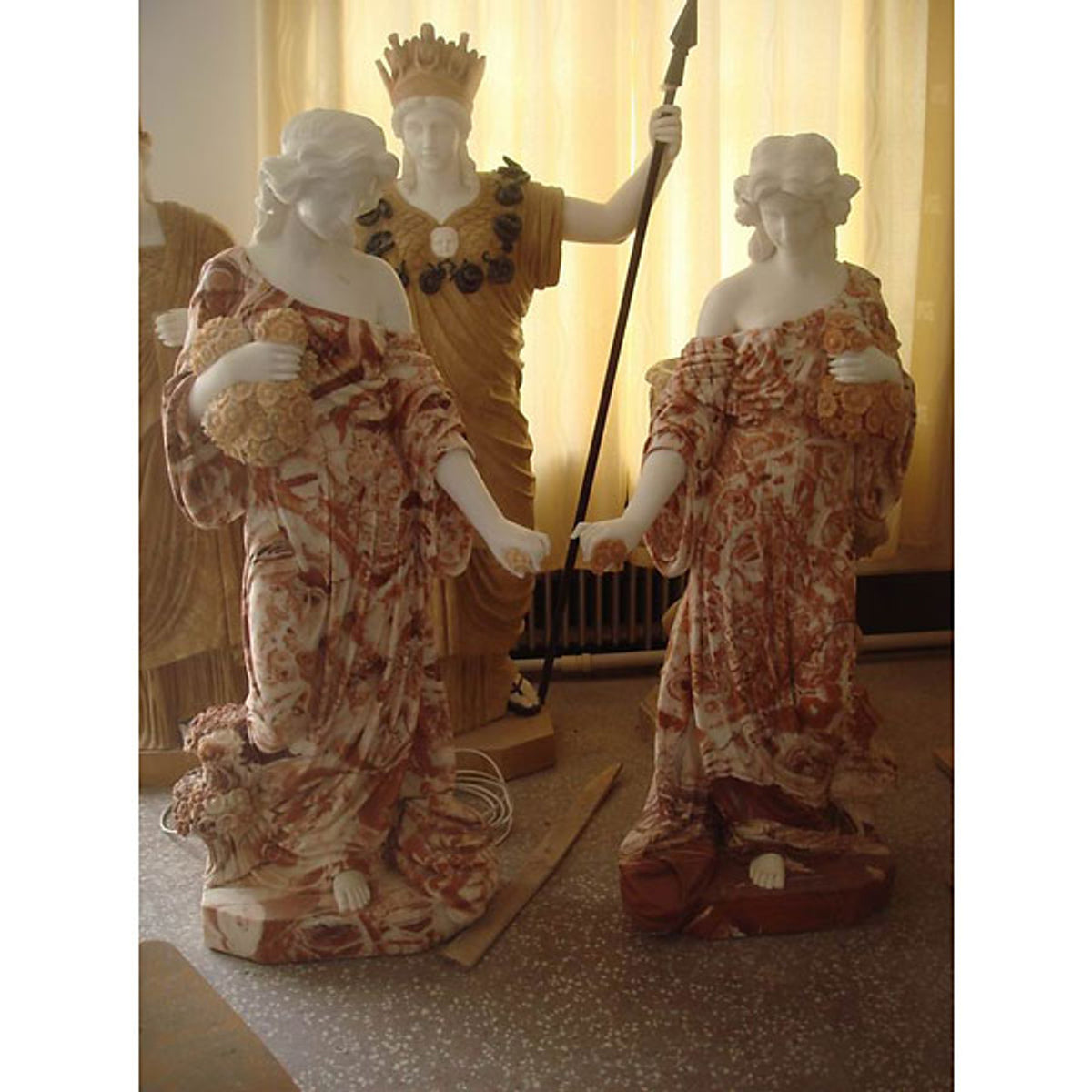 Summertime Woman Marble Statues Pair – timelessbronze.com