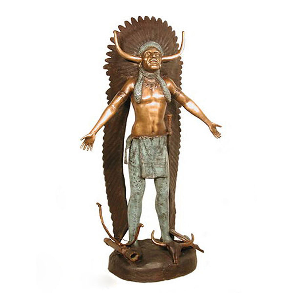 Bronze Native American Indian Chief Statue - 39”H – timelessbronze.com