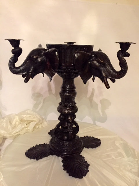 Bronze Elephant Table Base Sculpture – timelessbronze.com