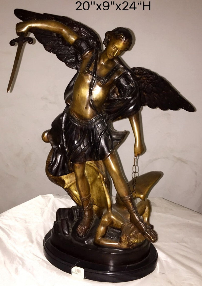 St. Michael the Archangel Bronze Sculpture - 24”H – timelessbronze.com