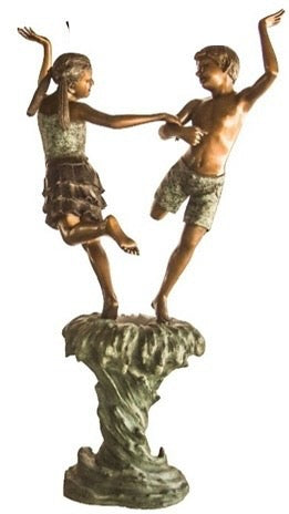 Life Size Dancing Boy And Girl Fountain Statue – timelessbronze.com