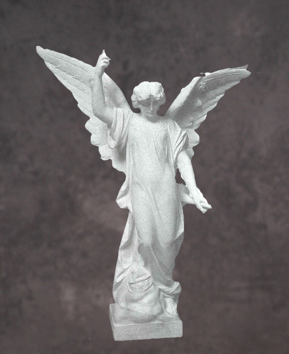 Heavenly Male Cemetery Angel Italian Marble Sculpture – timelessbronze.com