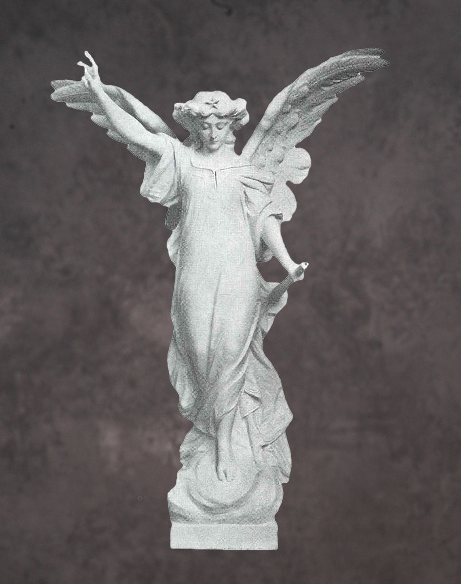 Garden Guardian Angel Italian Marble Sculpture – timelessbronze.com
