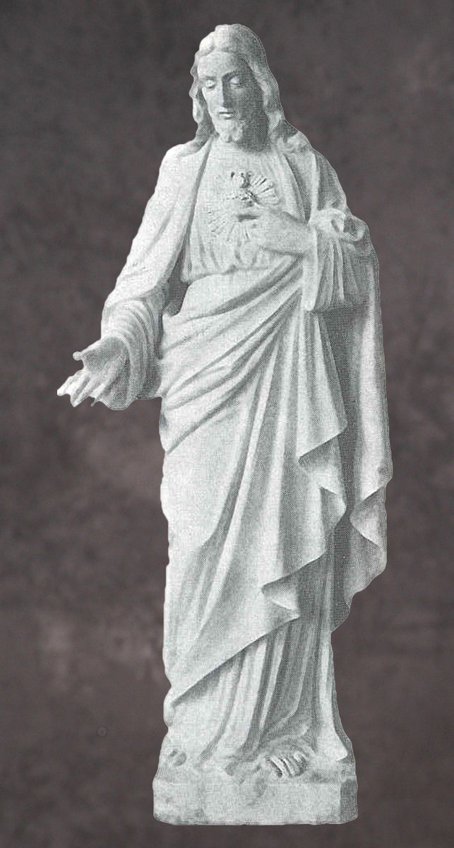 Sacred Heart of Jesus Marble Statue Style 4 – timelessbronze.com