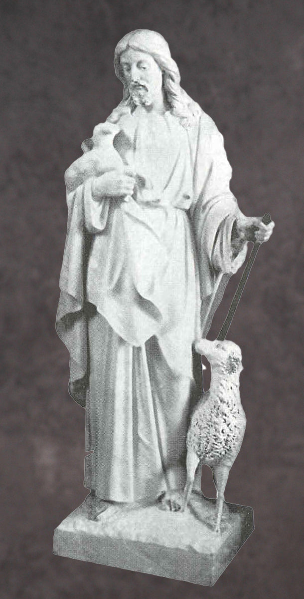 Jesus the Good Shepherd Marble Statue Style 4 – timelessbronze.com