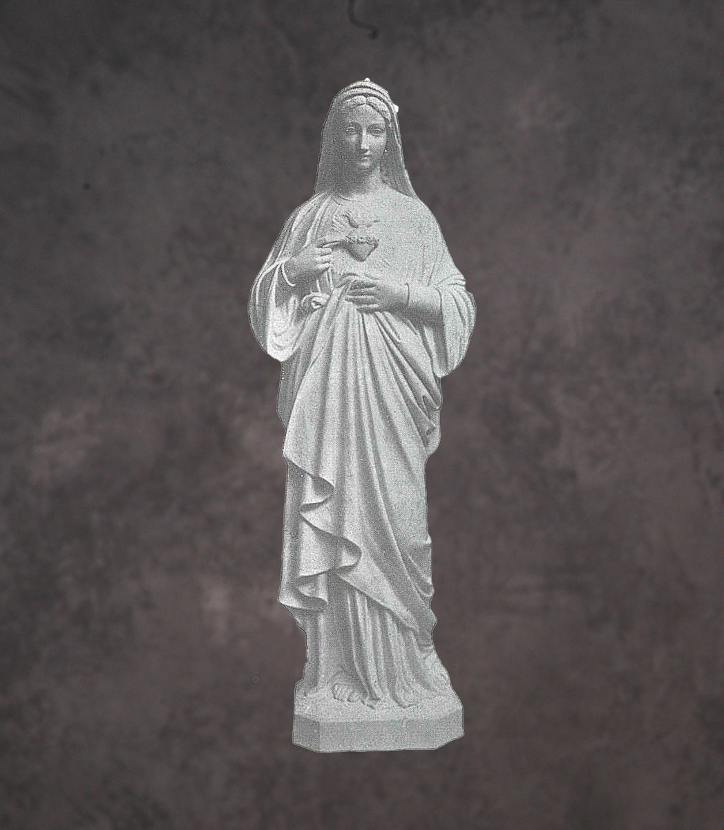 Sacred Heart of Mary Granite Statue Style 3 – timelessbronze.com