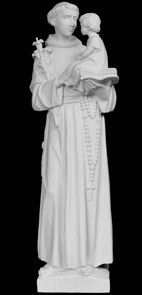 Saint Anthony of Padua with Baby Jesus Marble Statue - 25”H ...