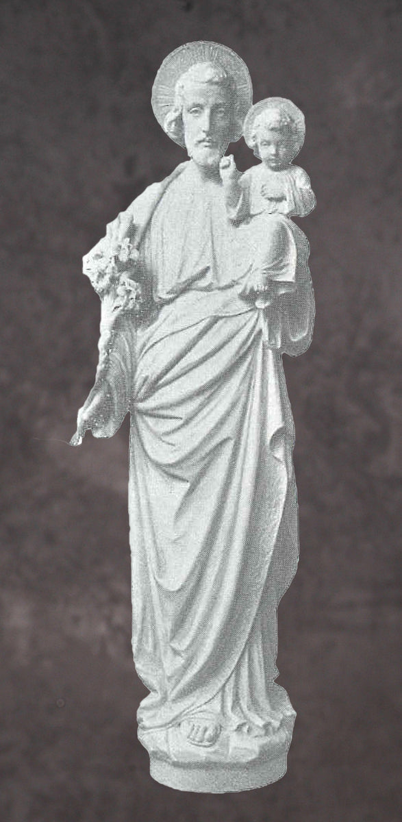 Saint Joseph With Child Marble Statue Style 4 - 48”H – timelessbronze.com