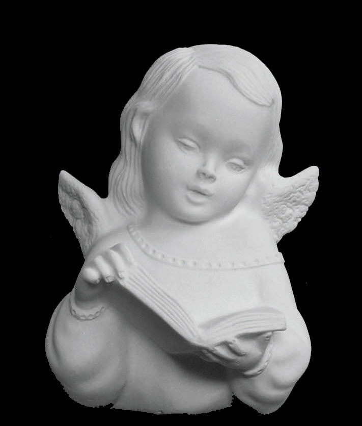 Reading Angel with Book Marble Wall Relief - 5.1”H – timelessbronze.com