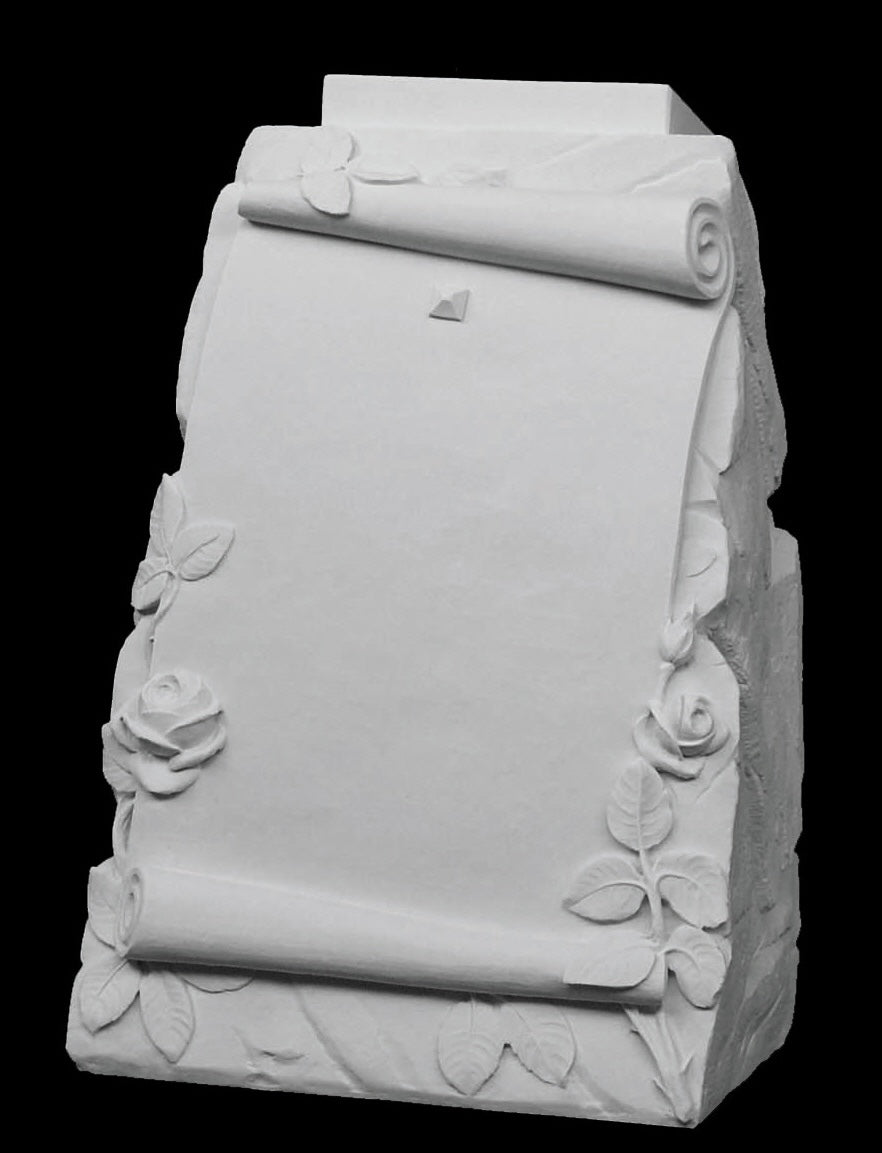 Marble Memorial Scroll Headstone - 22.4”H – timelessbronze.com