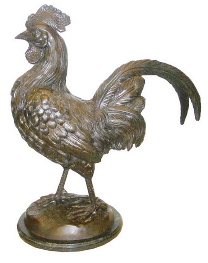 Happy Bronze Rooster Statue – timelessbronze.com