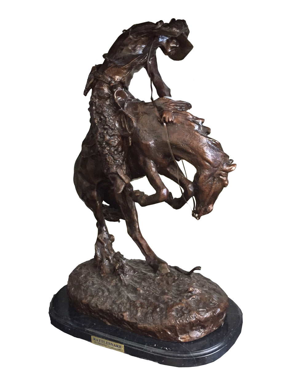 Bronze The Rattlesnake Frederic Remington Statue Sculpture - 23”H ...