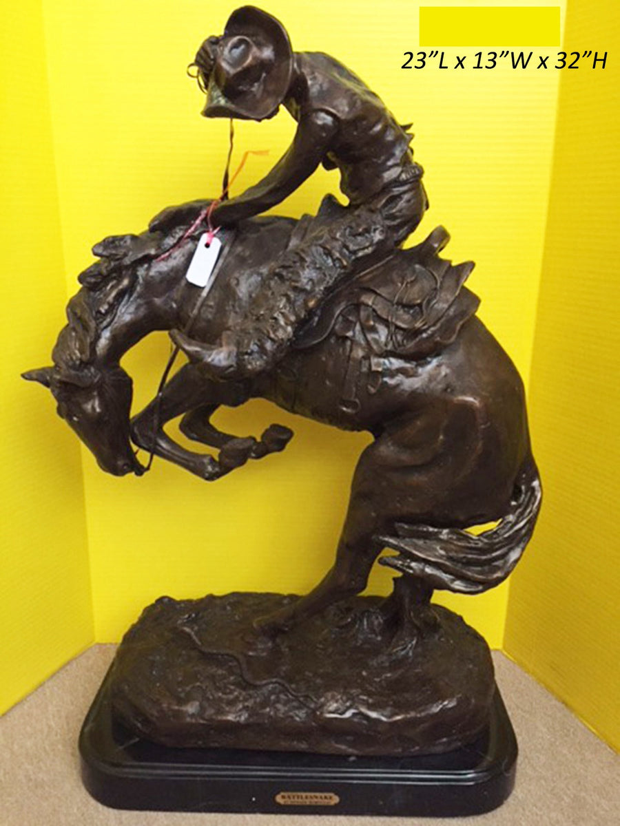 Bronze The Rattlesnake Frederic Remington Statue Sculpture - 32”H ...