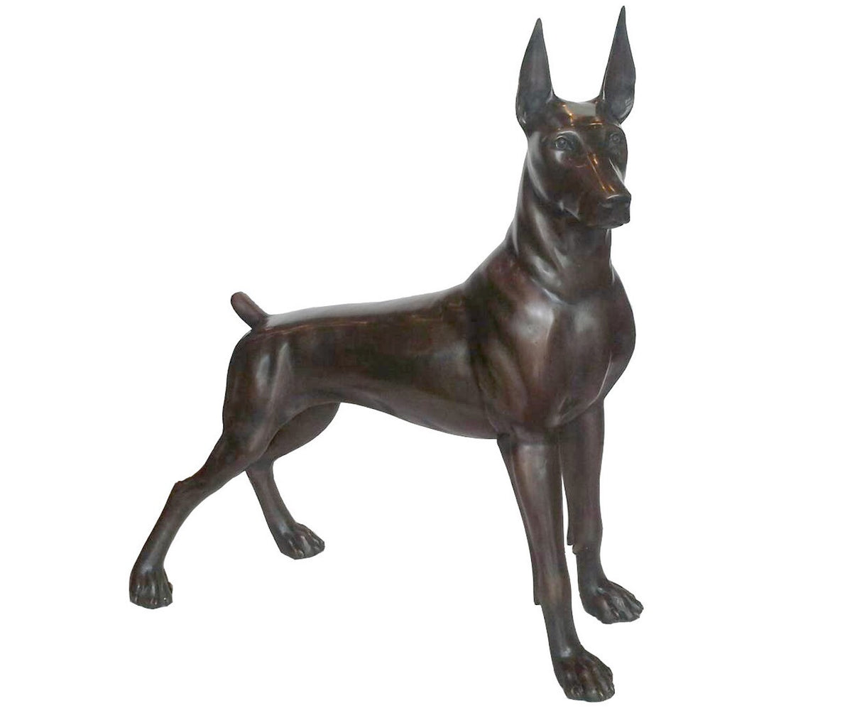 Large Bronze Doberman Statue -29”H – timelessbronze.com
