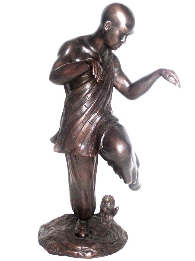 Bronze Chinese Shaolin Monk Doing Kung Fu Statue – timelessbronze.com