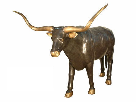 Add a Bronze Life Size Texas Longhorn Bull Statue – timelessbronze.com
