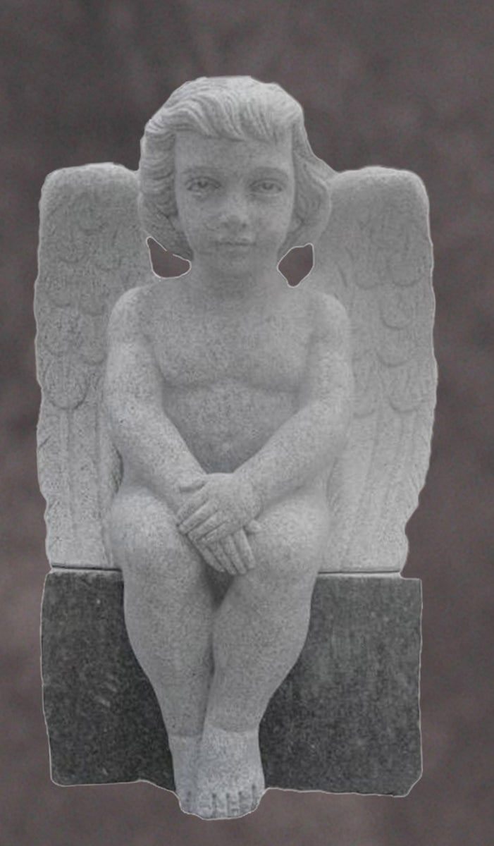 Heavenly Cherub Angel Marble Statue For Memorial or Tombstone ...