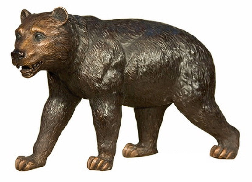 Prowling Bear Bronze Sculpture - 12” – timelessbronze.com