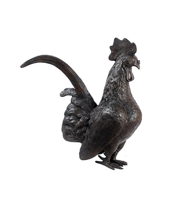 Standing Bronze Rooster Statue – timelessbronze.com