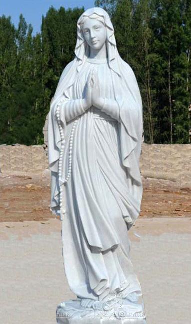 Our Lady of Lourdes White Granite Statue Style 2 - 60”H ...