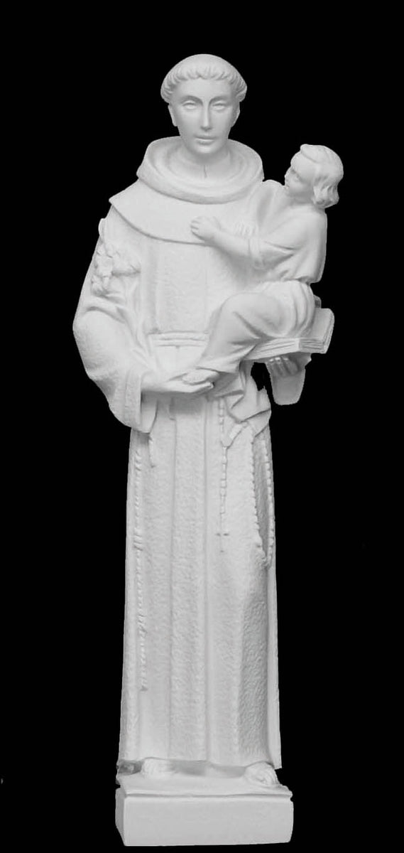 Saint Anthony of Padua with Baby Jesus Marble Statue - 12”H ...