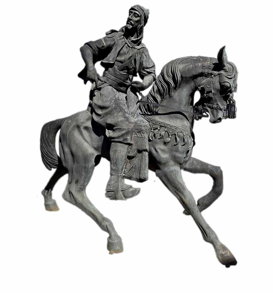 Life Size Bronze Arab Hunter on Horse Statue - 73”H – timelessbronze.com