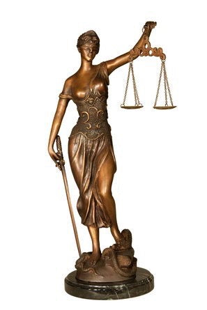 Bronze Lady Justice Figurine Statue 19”H Bronze Patina – timelessbronze.com