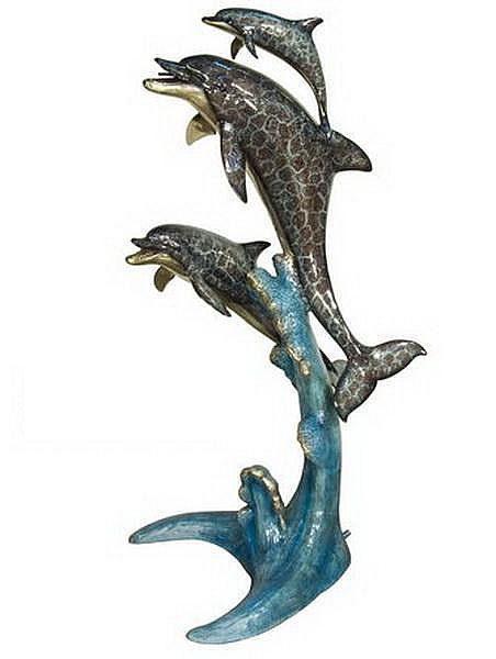 Life Size Dolphins Sculpture and Pond Spitter – timelessbronze.com