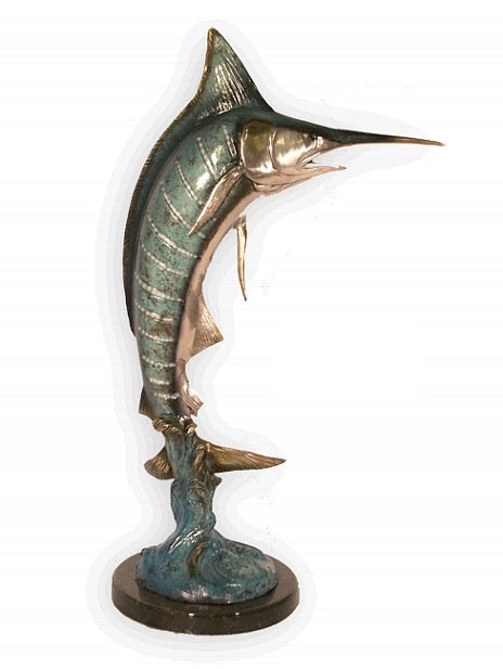 Bronze Swordfish Statue & Sculpture on Marble Base II – timelessbronze.com